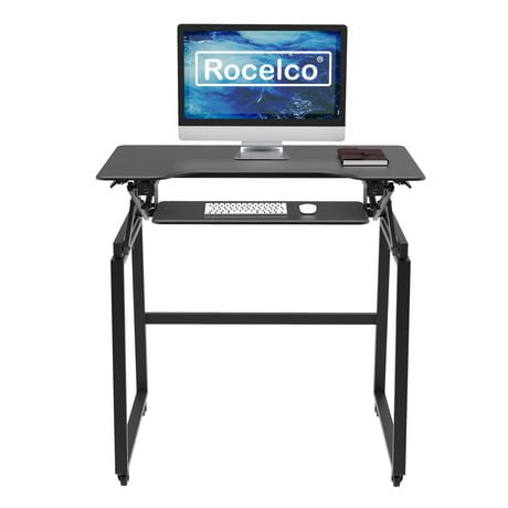 Rocelco 40" Mobile Large Height Adjustable Standing Desk BUNDLE ...