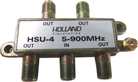 4-Way Splitter, (5-900 MHz), Power Passing One Port, CATV(2 pack/order ...