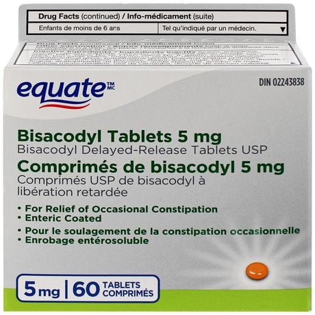 Equate Bisacodyl Tablets 5 mg, 60 Tablets - Walmart.ca