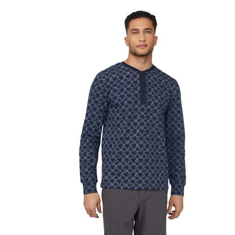 Click here for Mexx Men S Henley Long Sleeve Herringbone Shirt Na... prices