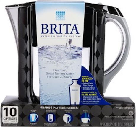 Brita® Pattern Series Black Grand Pitcher - Walmart.ca