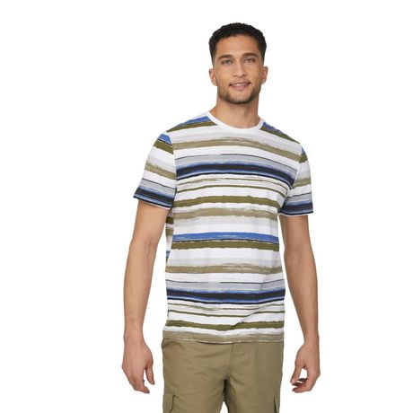 Click here for Mexx Men S T Shirt Variegated Bold Strip Tee White... prices