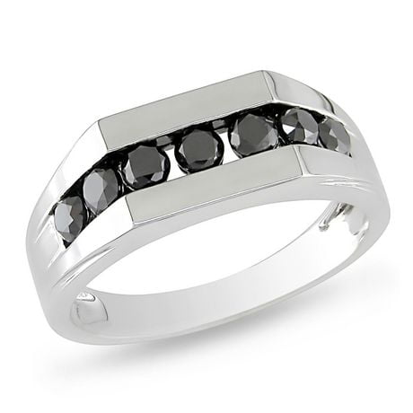 Click here for Asteria 10 K White Gold 1Ct Black Diamond Mens Rin... prices