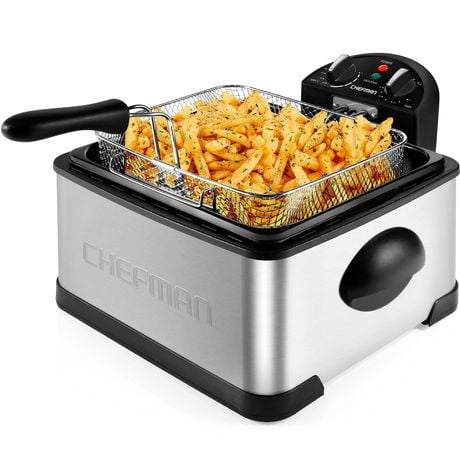 Chefman 4.5L Deep Fryer, XL Capacity, Adjustable Temperature & Timer ...