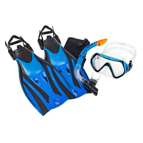 Click here for Dolfino Pro Ion Youth 5 Piece Dive Set - Blue/Blac... prices