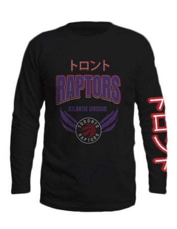 Men's NBA Toronto Raptors Atlantic Div Japanese Long Sleeve Black T ...