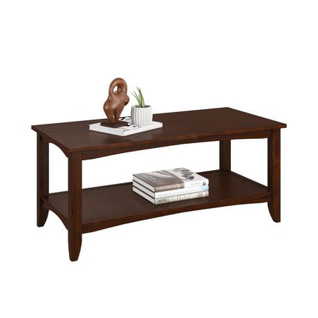 CorLiving Cambridge Two-Tiered Stained Wood Coffee Table | Walmart Canada