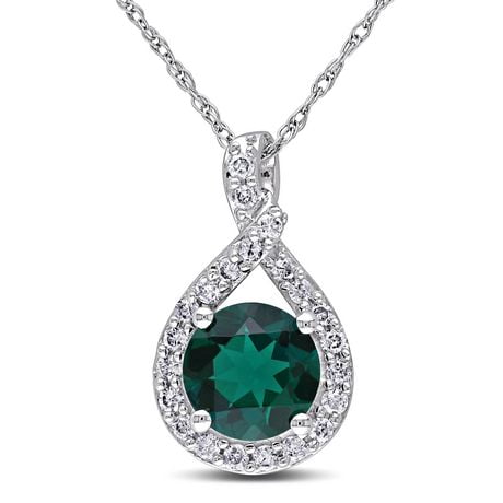 Click here for Miabella 1-1/7 Carat T. G.W. Created Emerald And 1... prices