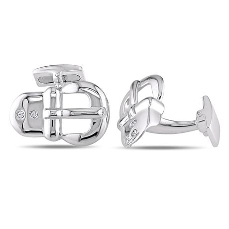 Click here for Miabella Crystal Sterling Silver Buckle Cufflinks... prices