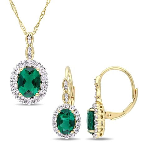 Click here for Miabella 3-7/8 Carat T. G.W. Created Emerald  Whit... prices