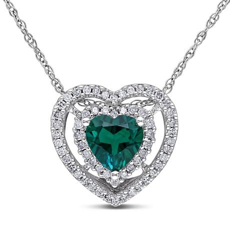 Click here for Miabella 3/4 Carat T. G.W. Created Emerald And 1/5... prices