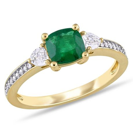 Click here for Miabella 1-1/6 Carat T. G.W. Emerald  White Sapphi... prices