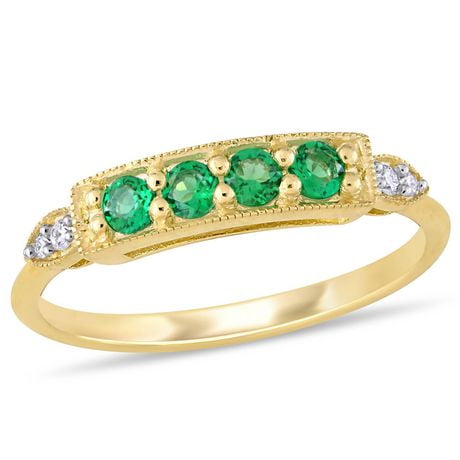 Click here for Avra Rose 1/8 Carat T. G.W. Created Emerald And Di... prices
