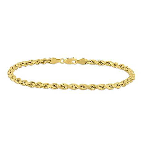 Click here for Miabella 10K Yellow Gold Rope Chain Bracelet  9 Ye... prices