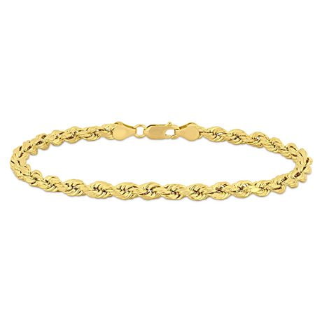 Click here for Miabella 14K Yellow Gold Rope Chain Bracelet  9 Ye... prices