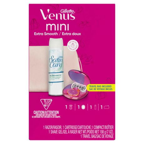 Gillette Venus Extra Smooth Mini Women's Razor + Case+ Satin Care Ultra ...