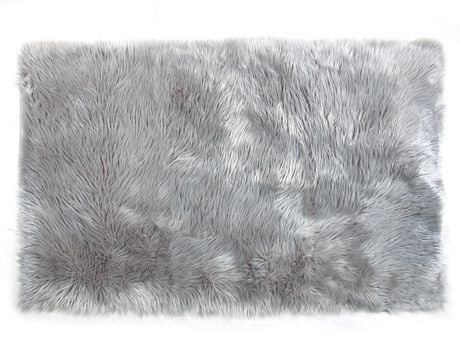 Mainstays Kids Faux Fur Rug, Gray – 30 Inch x 45 Inch, Soft and Cozy ...