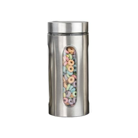 44 oz. Stainless Steel Canister with See-Through Windows, 44 oz S S ...