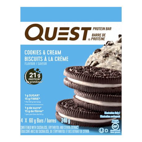 Quest Cookies & Cream, 4 x 60G Bars - Walmart.ca