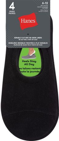Click here for Hanes Durable Flat Knit No-Show Liners Black 6-12 prices