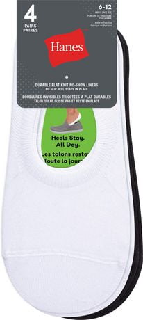 Click here for Hanes Durable Flat Knit No-Show Liners White 10-13 prices