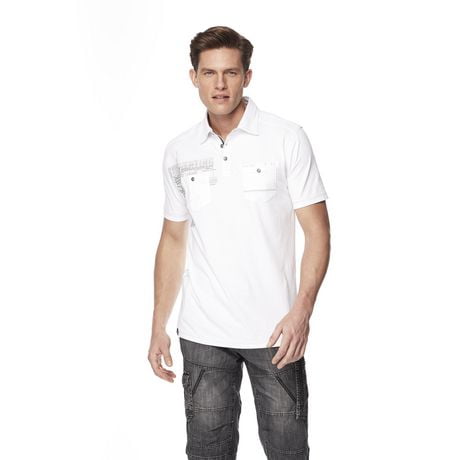Click here for Dark Black Mens Short-Sleeve Graphic Polo With Poc... prices