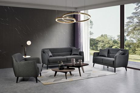 Click here for Topline Home Furnishings Dark Grey Sofa-Loveseat S... prices
