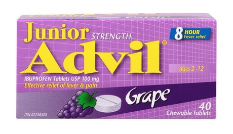 Junior Strenght Advil Chewable Tablets Grape 40s, 40 count - Walmart.ca