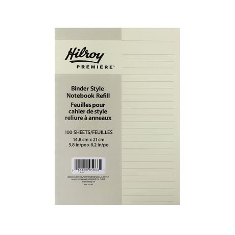 Hilroy Premiere Binder Notebook Ruled Refill Small | Walmart Canada