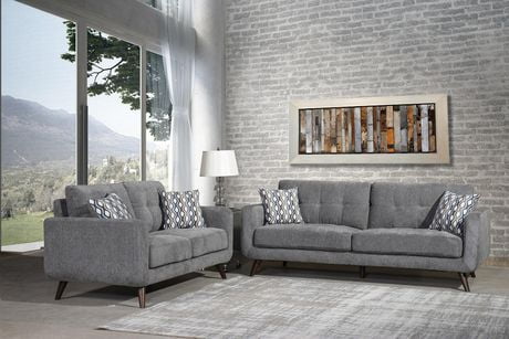 Click here for Topline Home Furnishings 2 Pc Grey Sofa And Lovese... prices