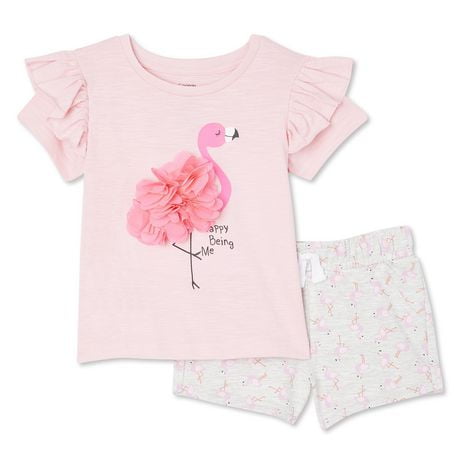 Click here for George Toddler Girls Ruffle Tee And Short 2-Piece... prices