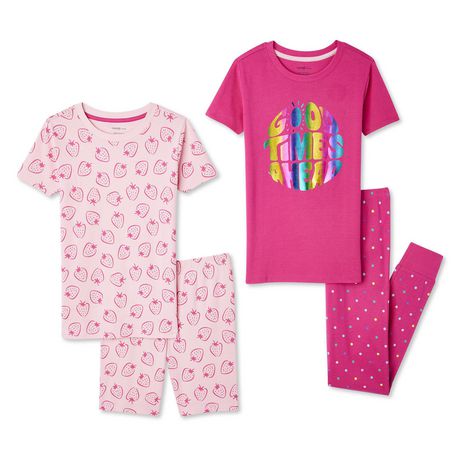 Click here for George Girls Rib Pajamas 4-Piece Set Pink Xs prices
