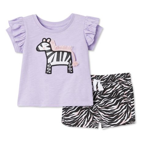 Click here for George Baby Girls Ruffle Tee And Short 2-Piece Set... prices