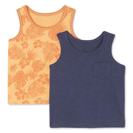 Click here for George Baby Boys Tank Top 2-Pack Orange 3-6 Months prices