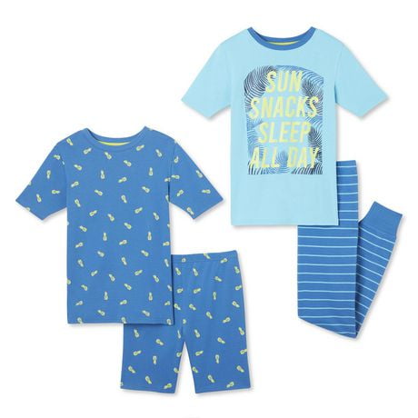 Click here for George Boys Rib Pajamas 4-Piece Set Turquoise S prices