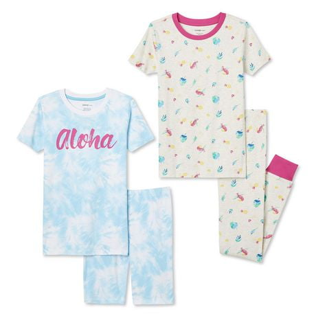 Click here for George Girls Rib Pajamas 4-Piece Set Blue Xs prices