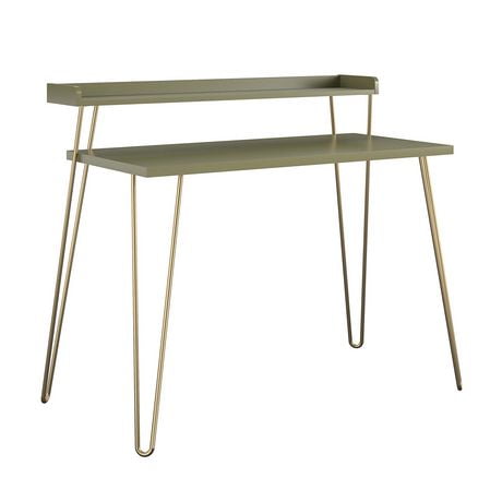 Ameriwood Home Haven Retro Computer Desk with Riser, Olive Green with ...