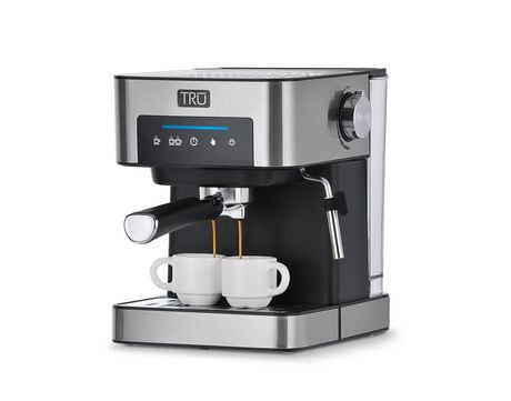 TRU 15-Bar Semi-Automatic Touch Screen Espresso Maker, Stainless Steel ...