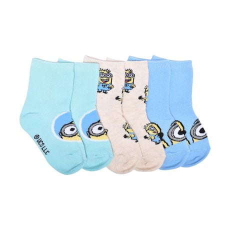 Minions 3 pack Crew Socks, Minions 3 pack Crew Socks sizes 5-8 - Walmart.ca