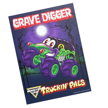 Monster Jam, Truckin’ Pals Grave Digger 48-Piece Jigsaw Puzzle Monster ...