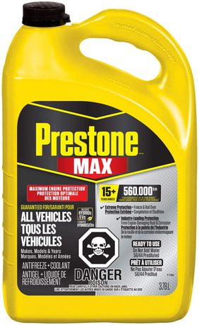Prestone MAX 15+ Year All Vehicles Antifreeze + Coolant, 3.78-L ...