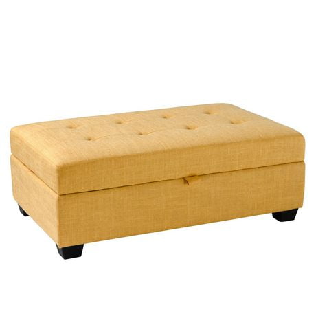 Click here for Corliving Antonio Tufted Fabric Storage Ottoman Ye... prices