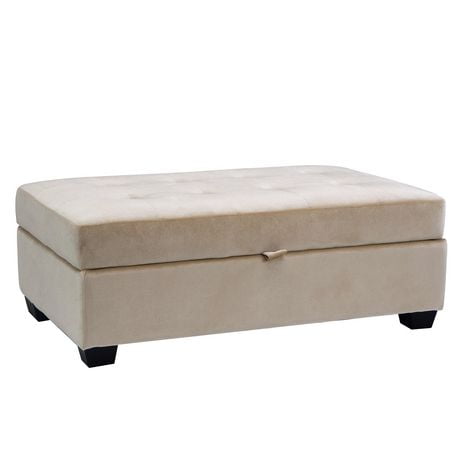 Click here for Corliving Antonio Velvet Storage Ottoman Cream prices