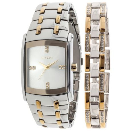 Click here for Elgin Mens Two-Tone Watch And Braclet Set Silver prices