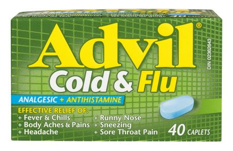 Advil Cold & Flu Caplets with Fever Relief and Antihistamine, 40 Count ...