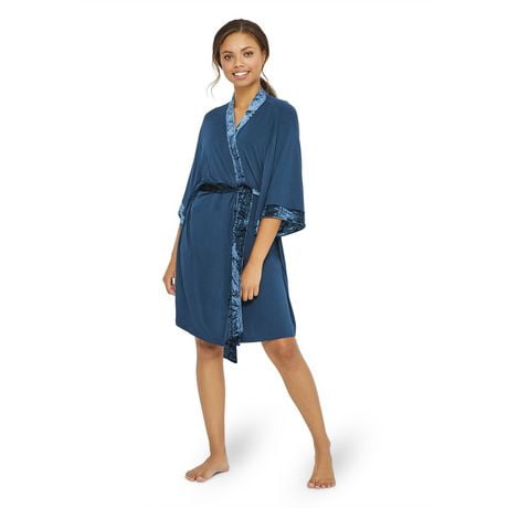 George Women's Velvet Trim Robe | Walmart Canada