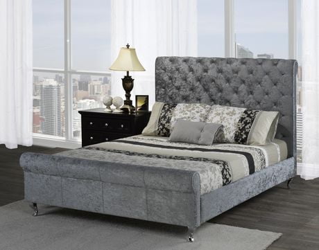 Click here for Brassex Inc Victoria Queen Platform Bed  Silver Si... prices