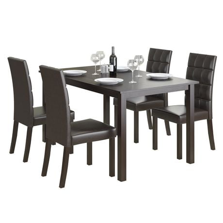 Click here for Corliving Atwood Dining Set With Dark Brown Leathe... prices
