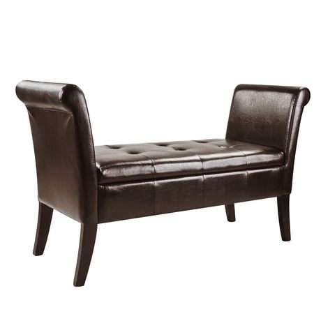 Click here for Corliving Antonio Scrolled Arms Storage Bench In B... prices