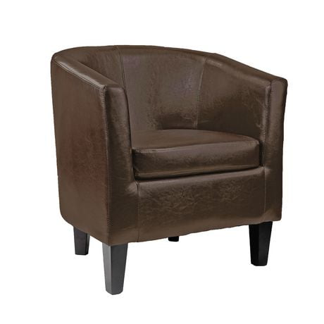Click here for Corliving Antonio Bonded Leather Tub Chair Brown prices